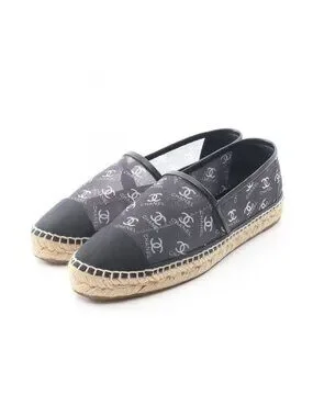 CHANEL | Shoes | Chanel Cc Logo Espadrilles Mesh Slip Ons Navy Slipper ...
